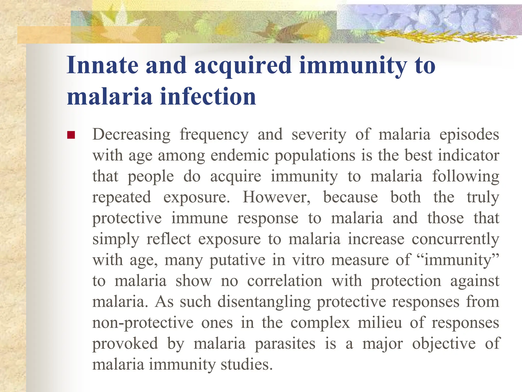 Introduction to malaria immunopathogenesis.ppt