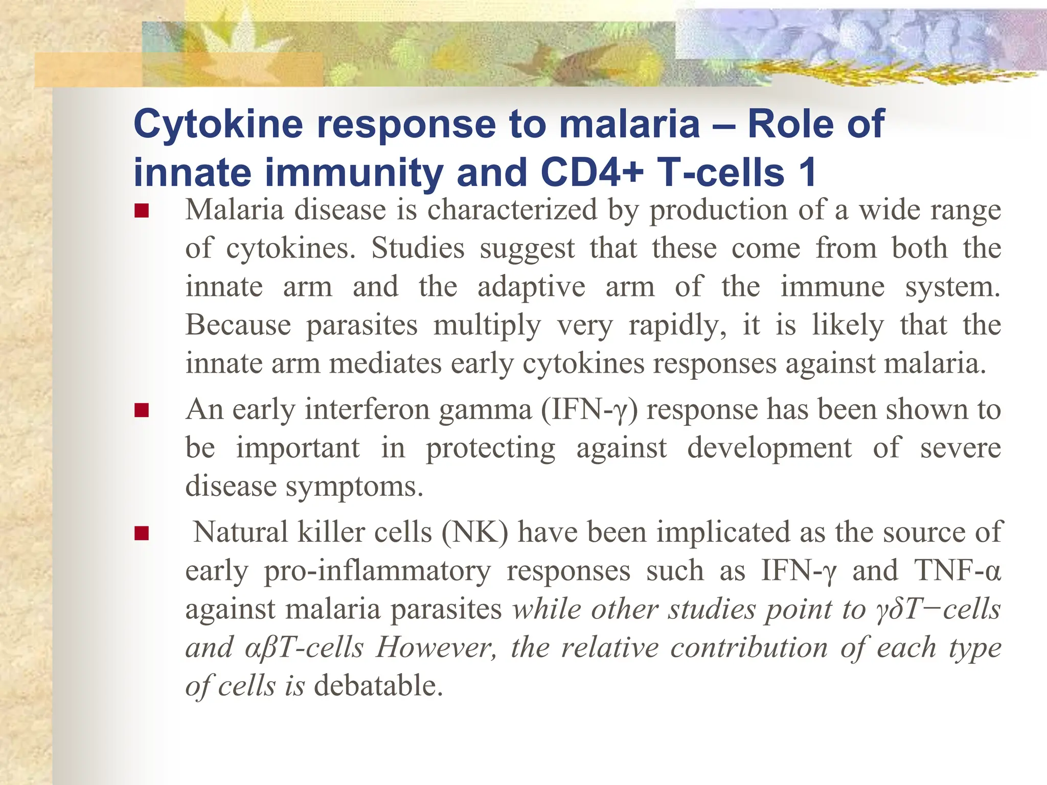 Introduction to malaria immunopathogenesis.ppt