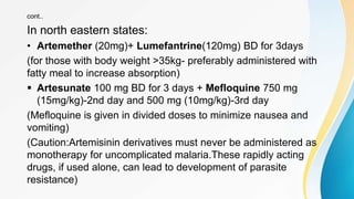 Antimalarial agents according to WHO guidelines | PPTX