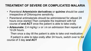 Antimalarial agents according to WHO guidelines | PPTX