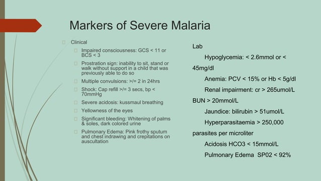 Severe Malaria; Clinical Features and Management.pptx