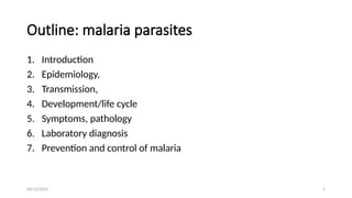 MALARIA PARASITES notes for lab students | PPTX