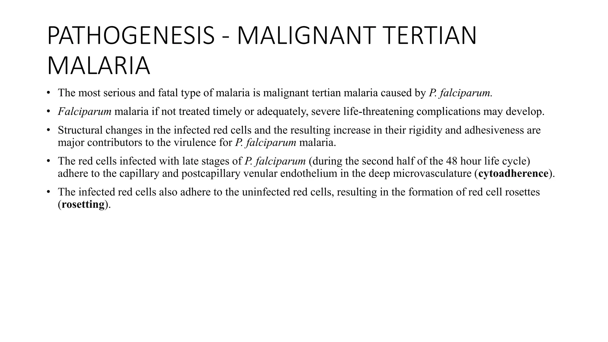 MALARIA – PATHOGENESIS AND COMPLICATIONS 1.pptx