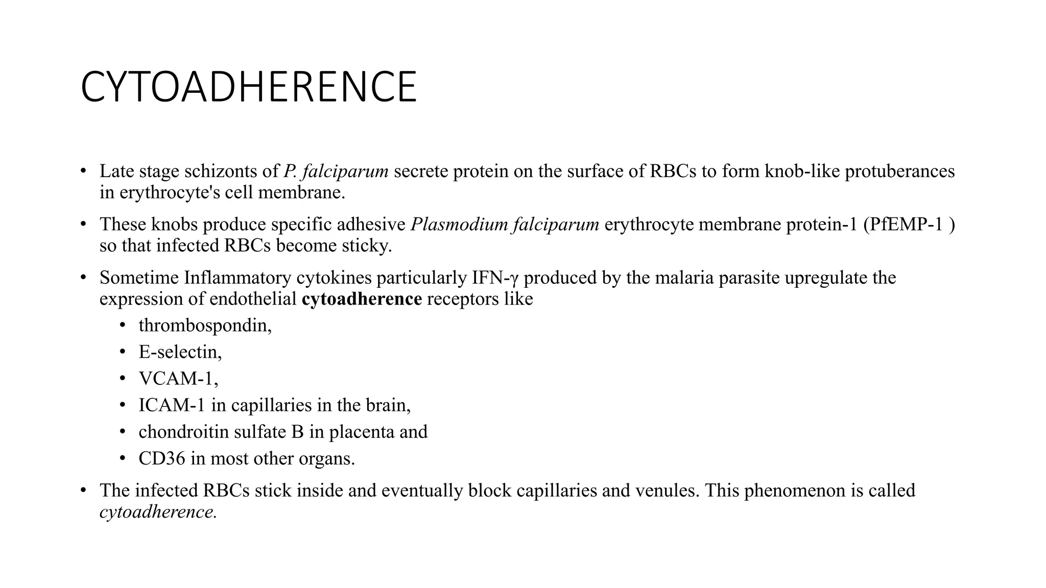 MALARIA – PATHOGENESIS AND COMPLICATIONS 1.pptx