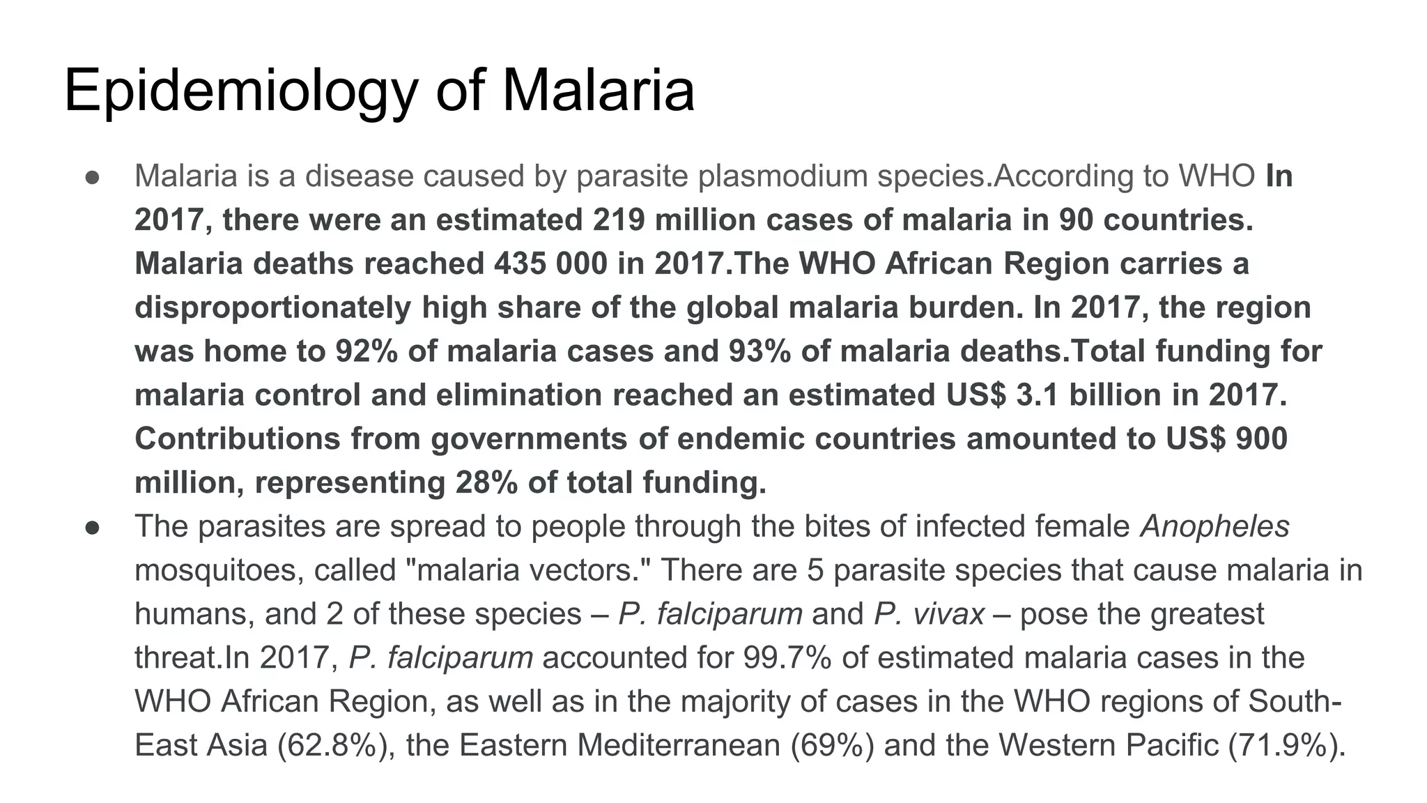 Malaria pathogenesis, prevention and control | PPTX