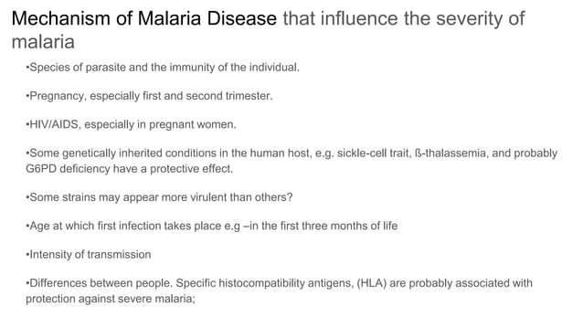 Malaria pathogenesis, prevention and control | PPTX | Infectious ...