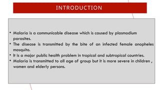Malaria : communicable disease for nursing students PPT | PPTX