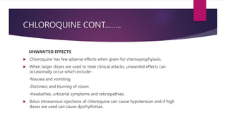 LIFE CYCLE/DRUG TREATMENT OF MALARIA PARASITE. | PPTX
