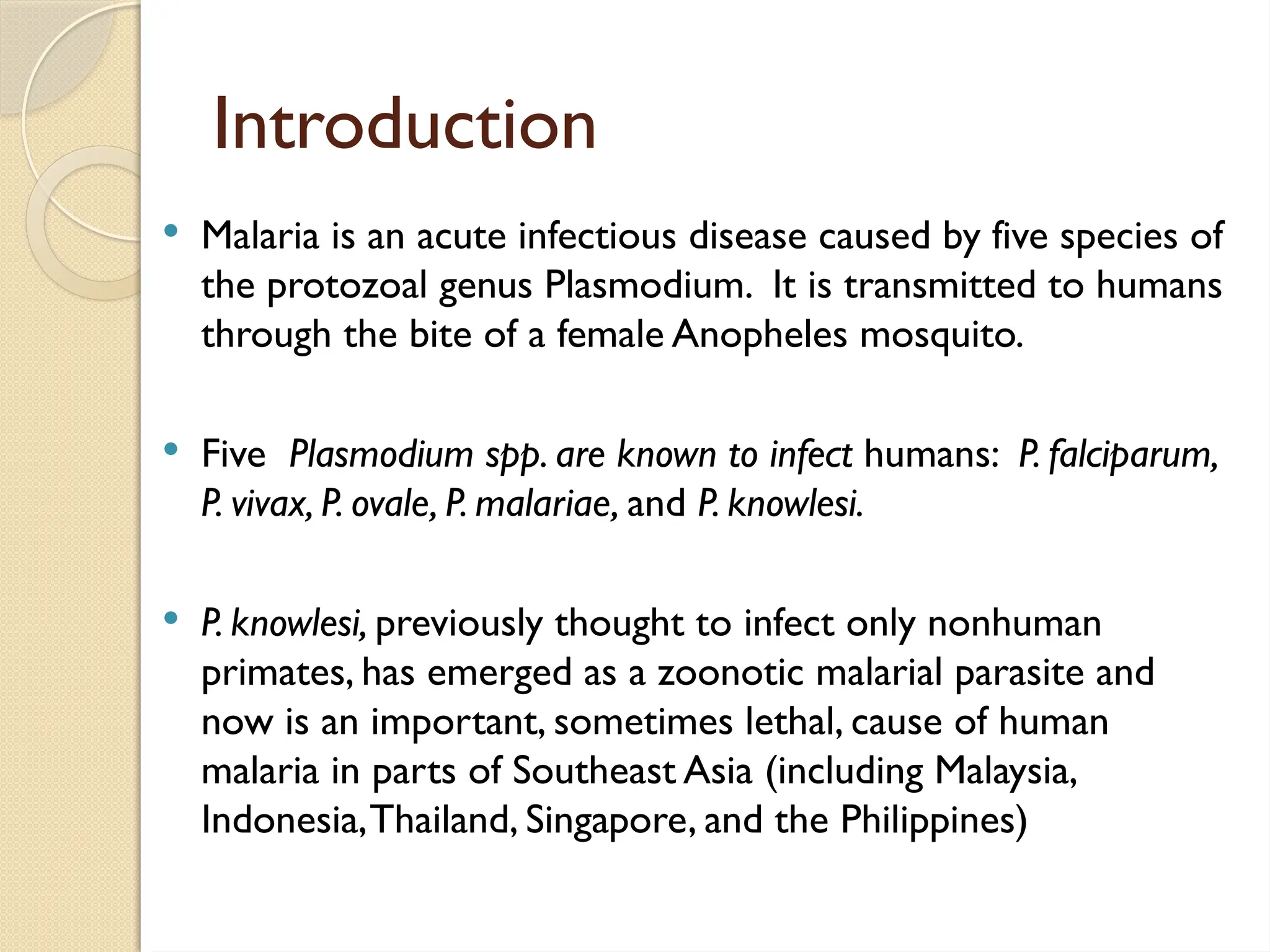 A brief presentation on malaria therapy. | PPTX