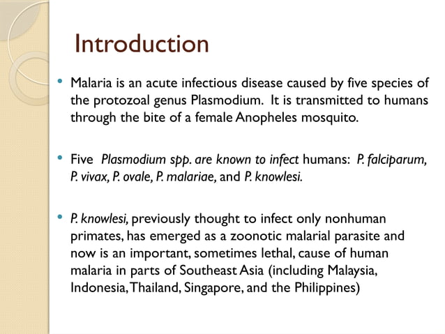 A brief presentation on malaria therapy. | PPT