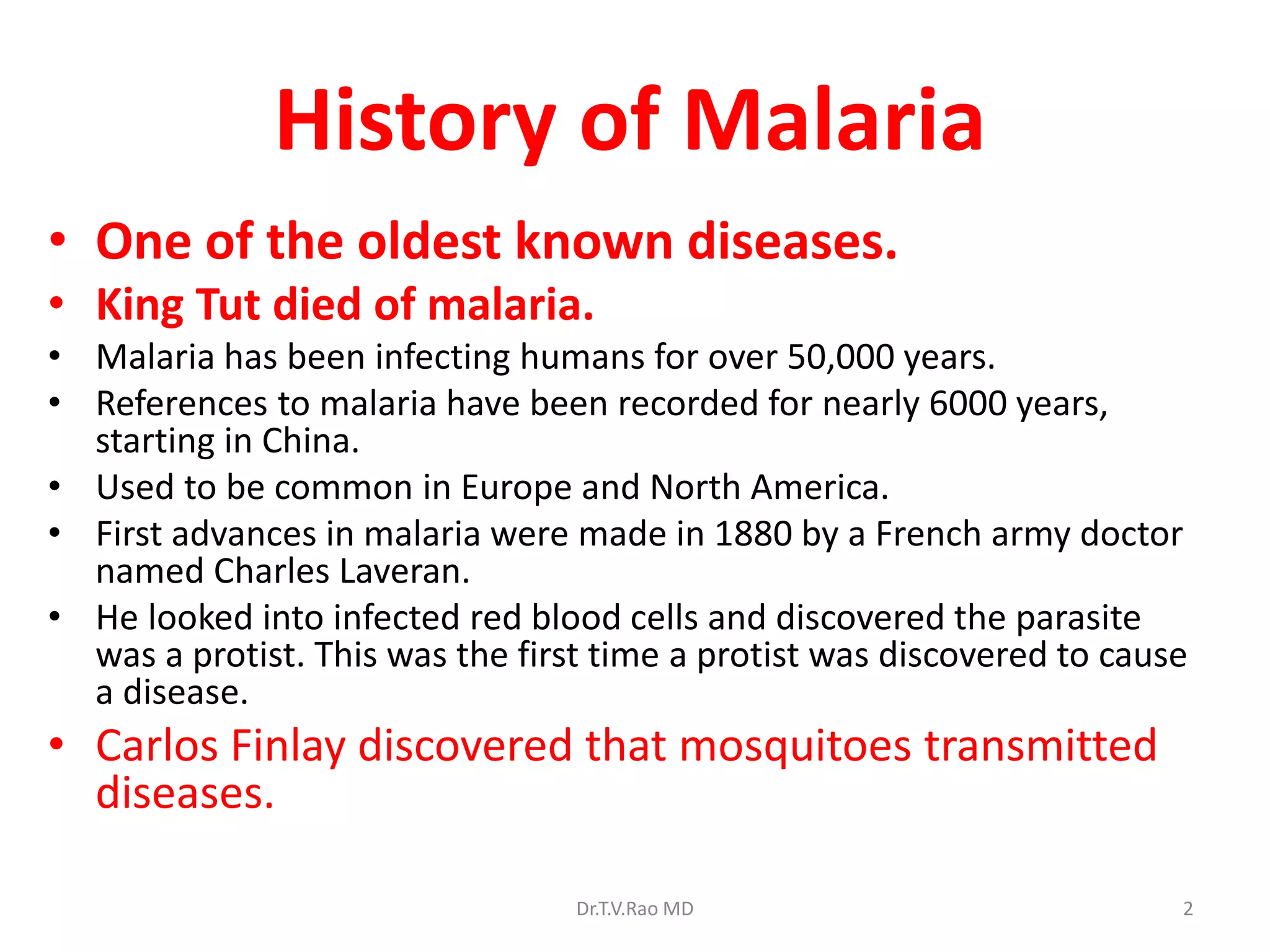 MALARIA TEACHING BASICS | PPTX