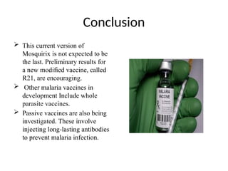 Malaria vaccine.malaria.symotoms, effectiveness,causes | PPTX