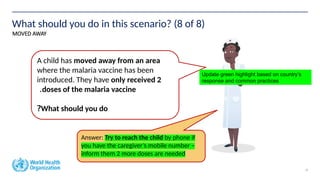 MALARIA VACCINE SCHEDULE --- ESSENTIAL MALARIA TRAINING MODULES ...