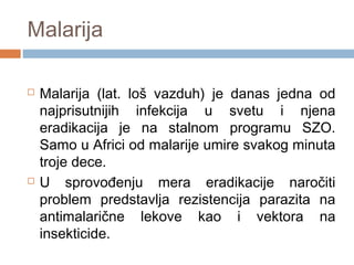 Malarija (mikrobiologija) | PPT