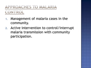 Control of malaria | PPTX