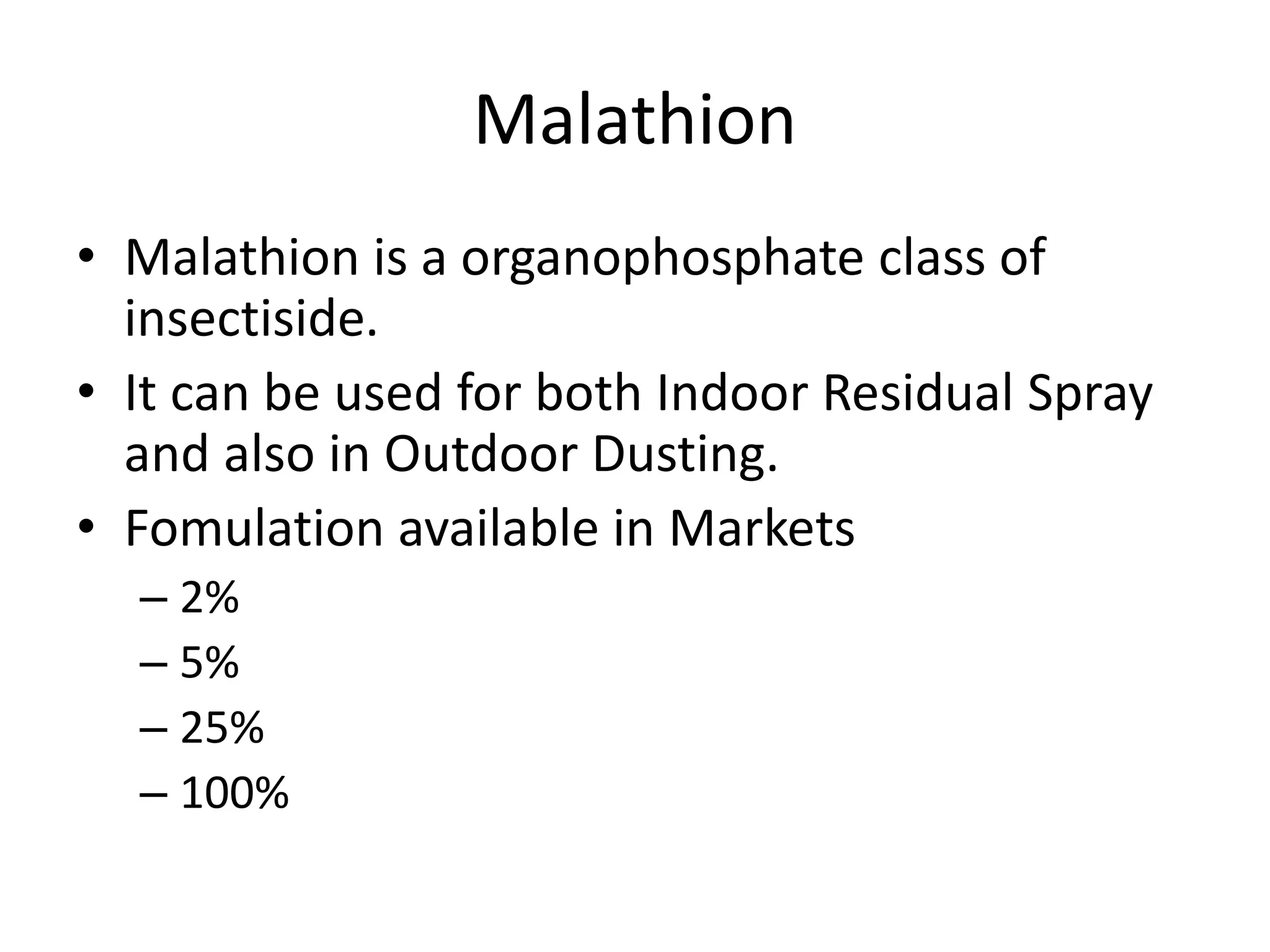 Malathion Use for field disinfectant sandfly | PPT