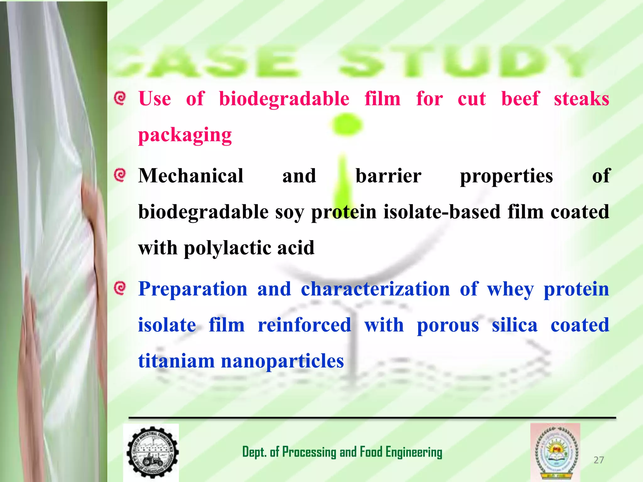 Biodegradable films for Food Packaging | PPTX