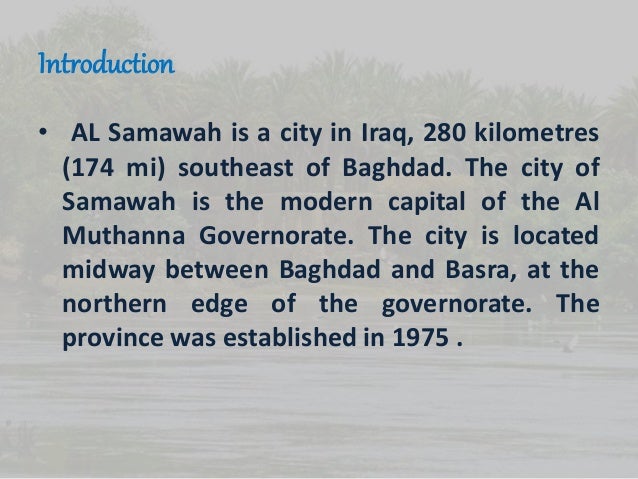 Samawah/Iraq my hometown sustainability