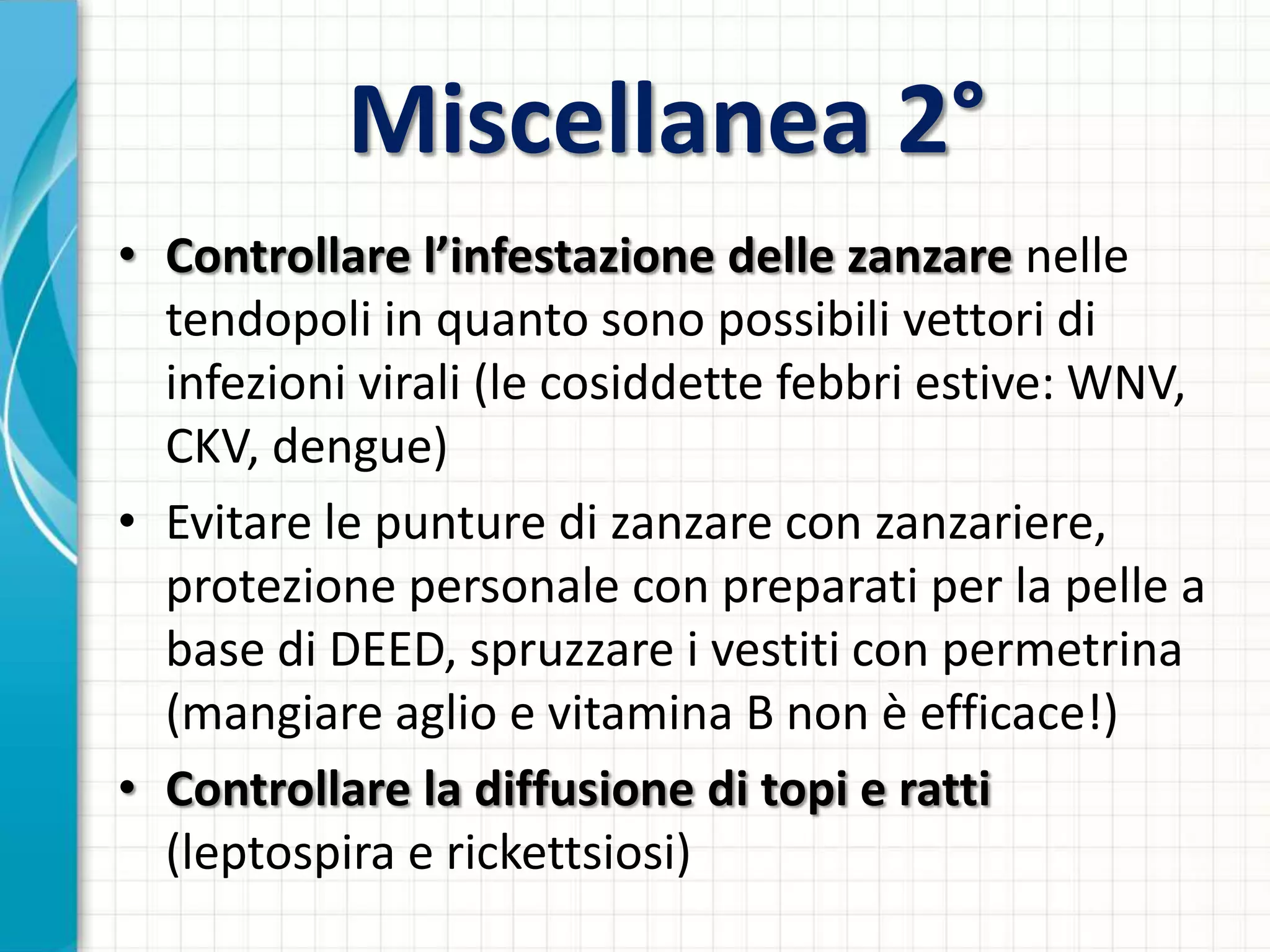 Malattie infettive nelle grandi emergenze | PPTX