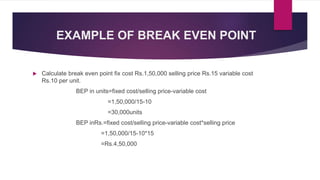 Break even point management accounting | PPTX