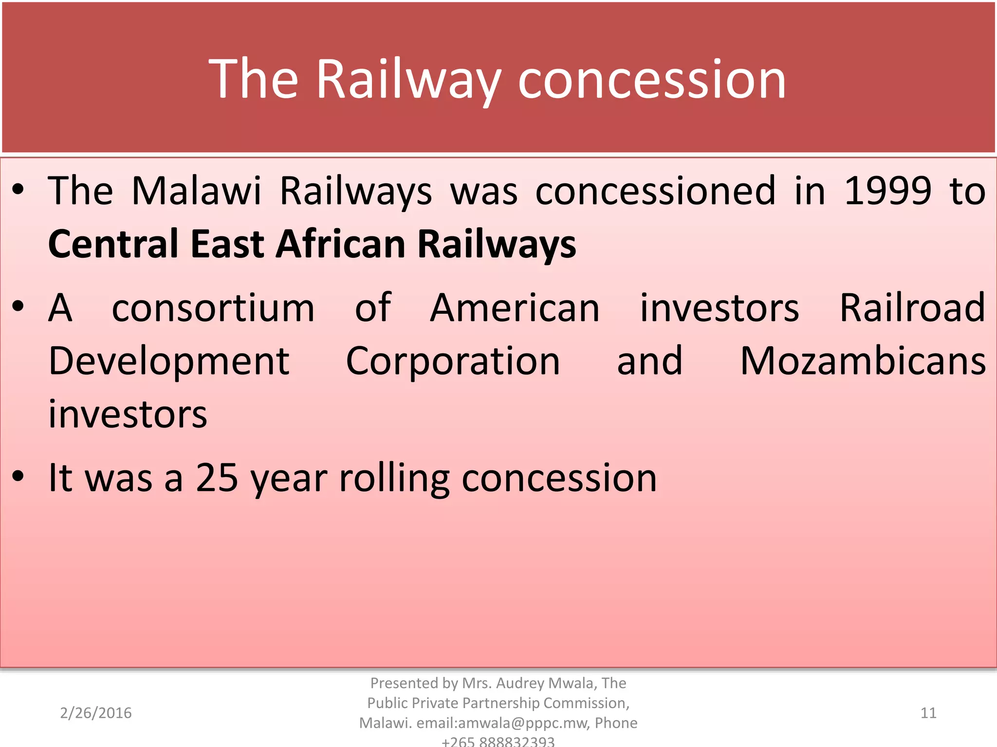 Malawi railway agreement 2 | PPTX