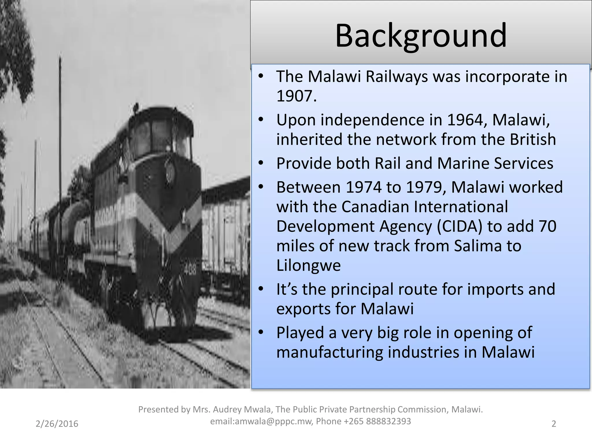 Malawi railway agreement 2 | PPTX
