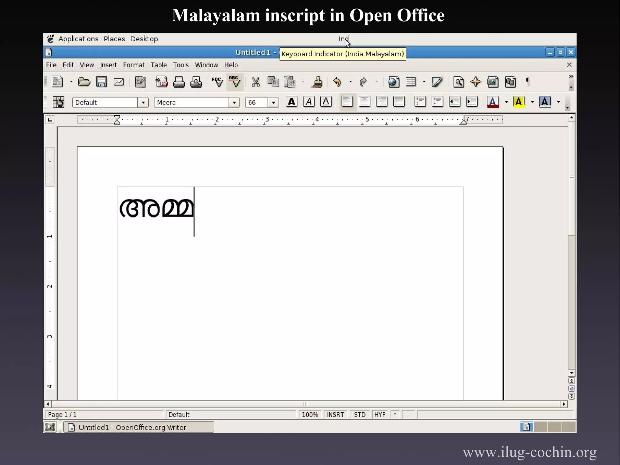 Malayalam with Open Office, ഓപ്പണ്‍ ഓഫീസില്‍ മലയാളം | ODP