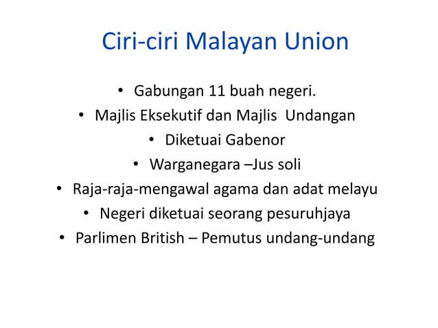 Malayan union | PPTX