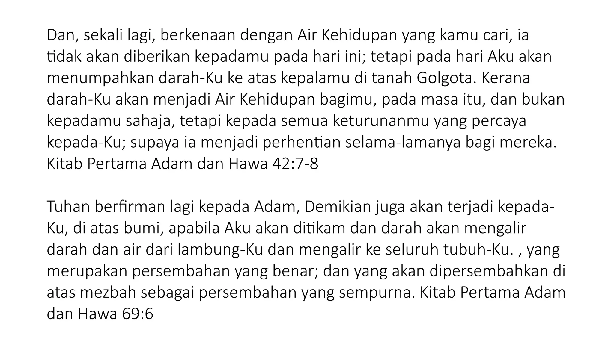 Malay (Melayu) - The Precious Blood of Jesus Christ (Darah Berharga ...