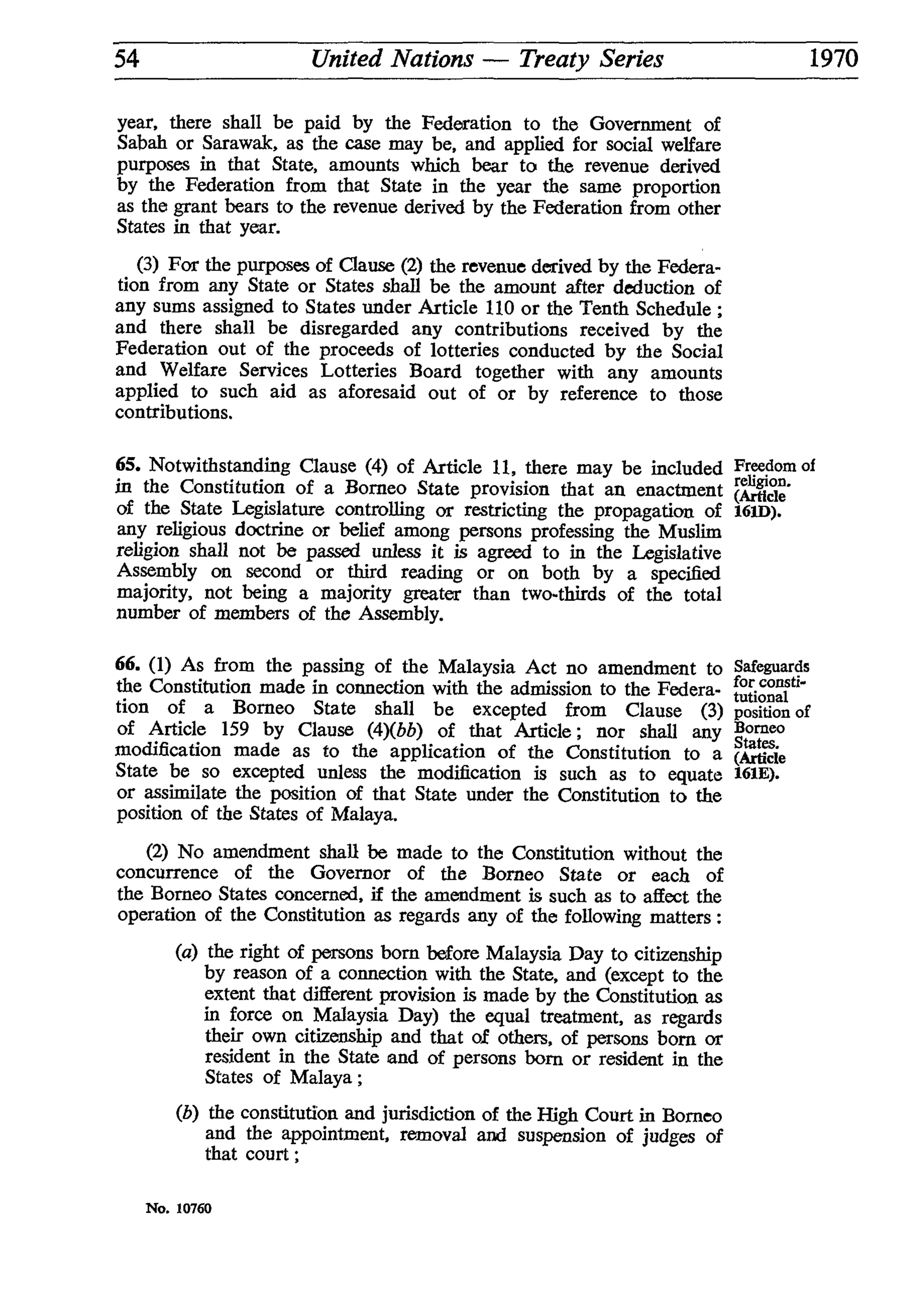 Malaysia Agreement 1963 | PDF