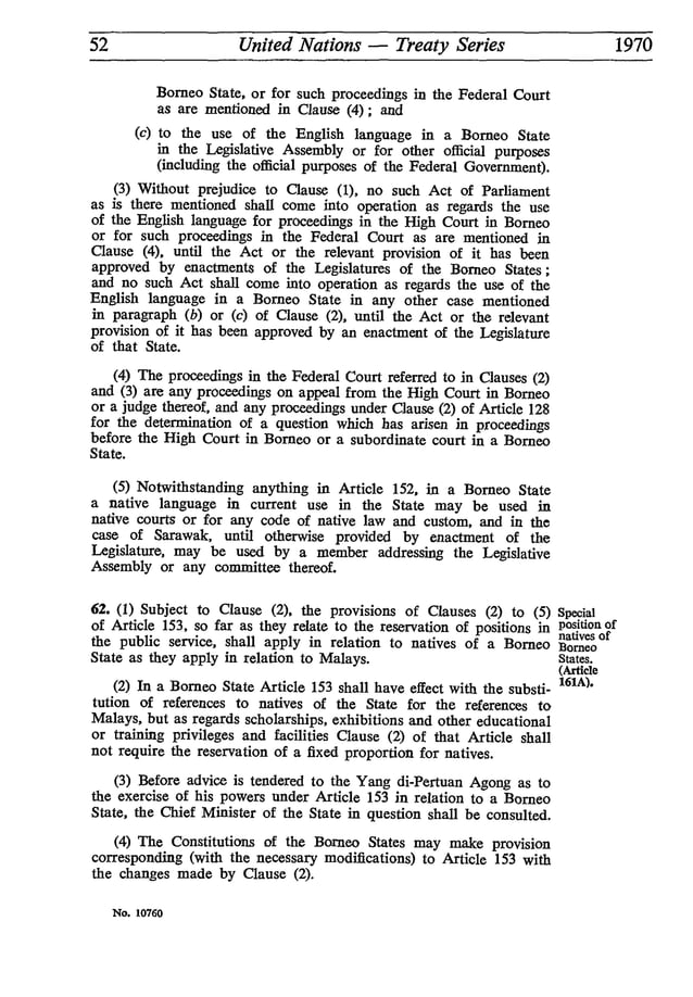 Malaysia Agreement 1963 | PDF