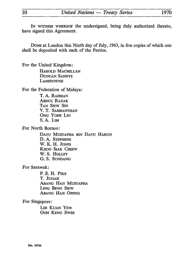 Malaysia Agreement 1963 | PDF