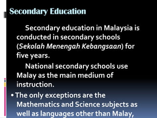 Malaysia educational system | PPTX