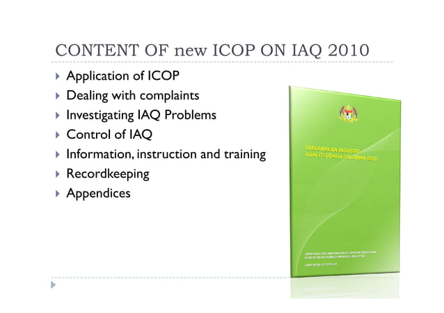 Malaysia ICOP On IAQ by Ir Hj Anuar Mohd Mokhtar | PDF