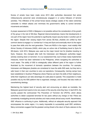 Malaysia: How real and extensive is the threat of ISIS? | PDF
