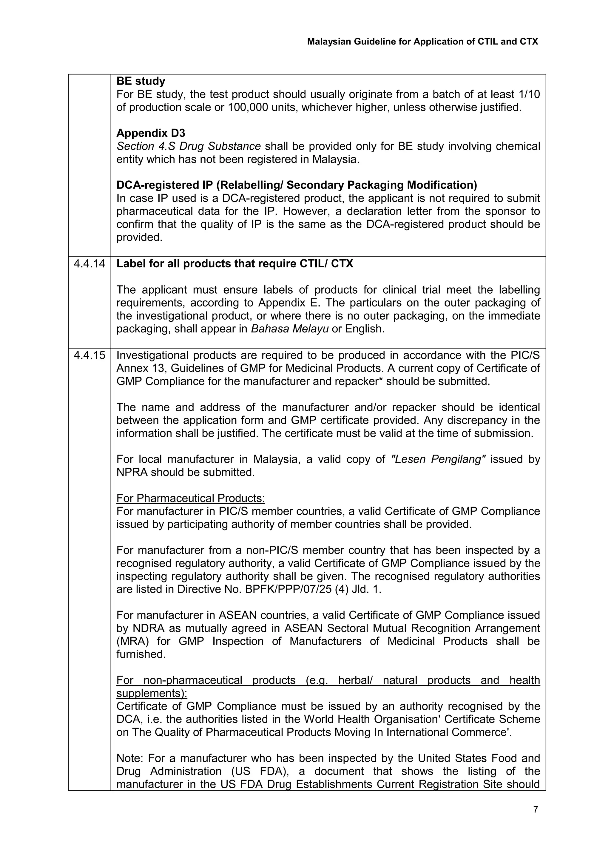 Malaysian Guideline for Application of Clinical Import Licence (CTIL ...