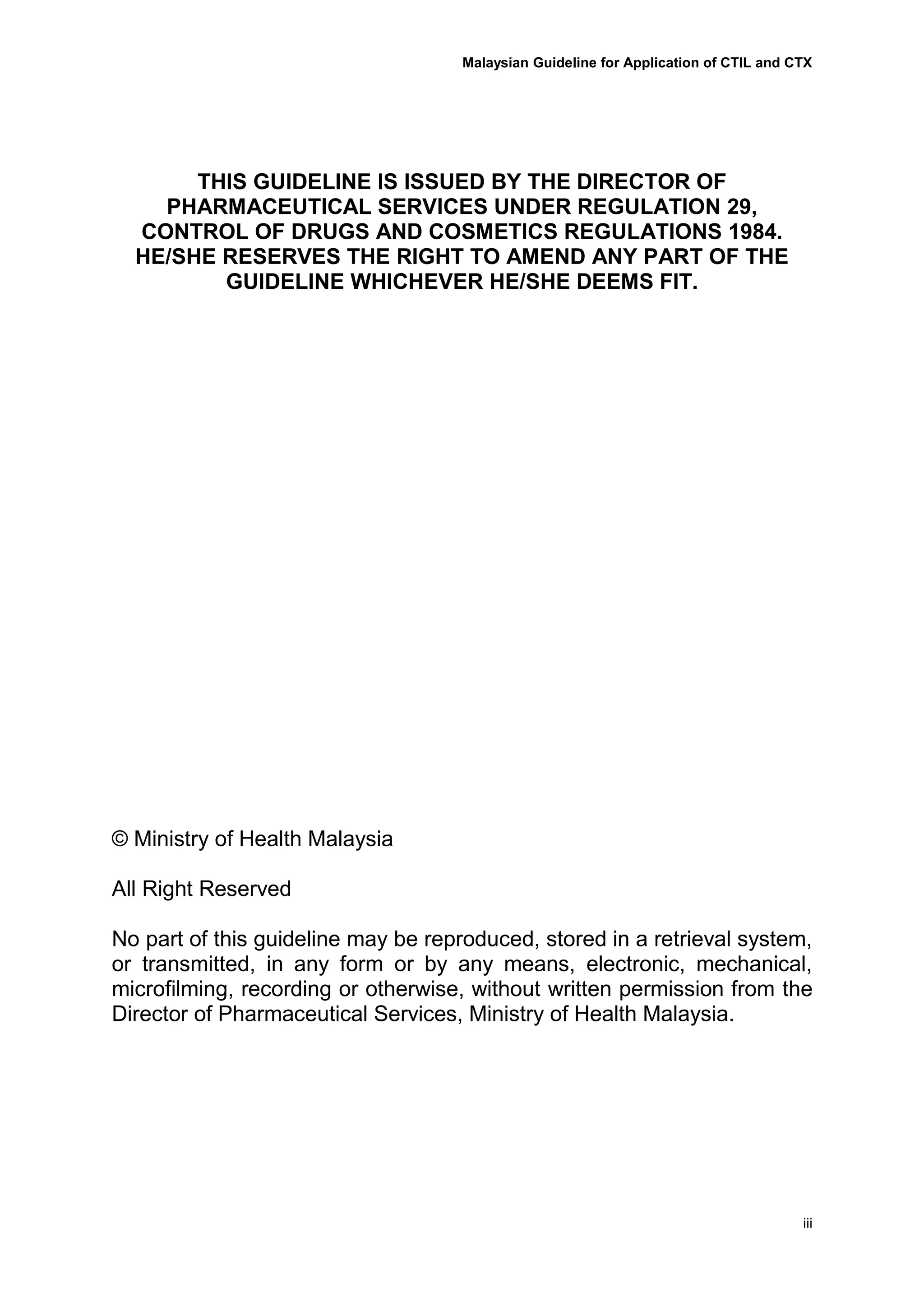Malaysian Guideline for Application of Clinical Import Licence (CTIL ...