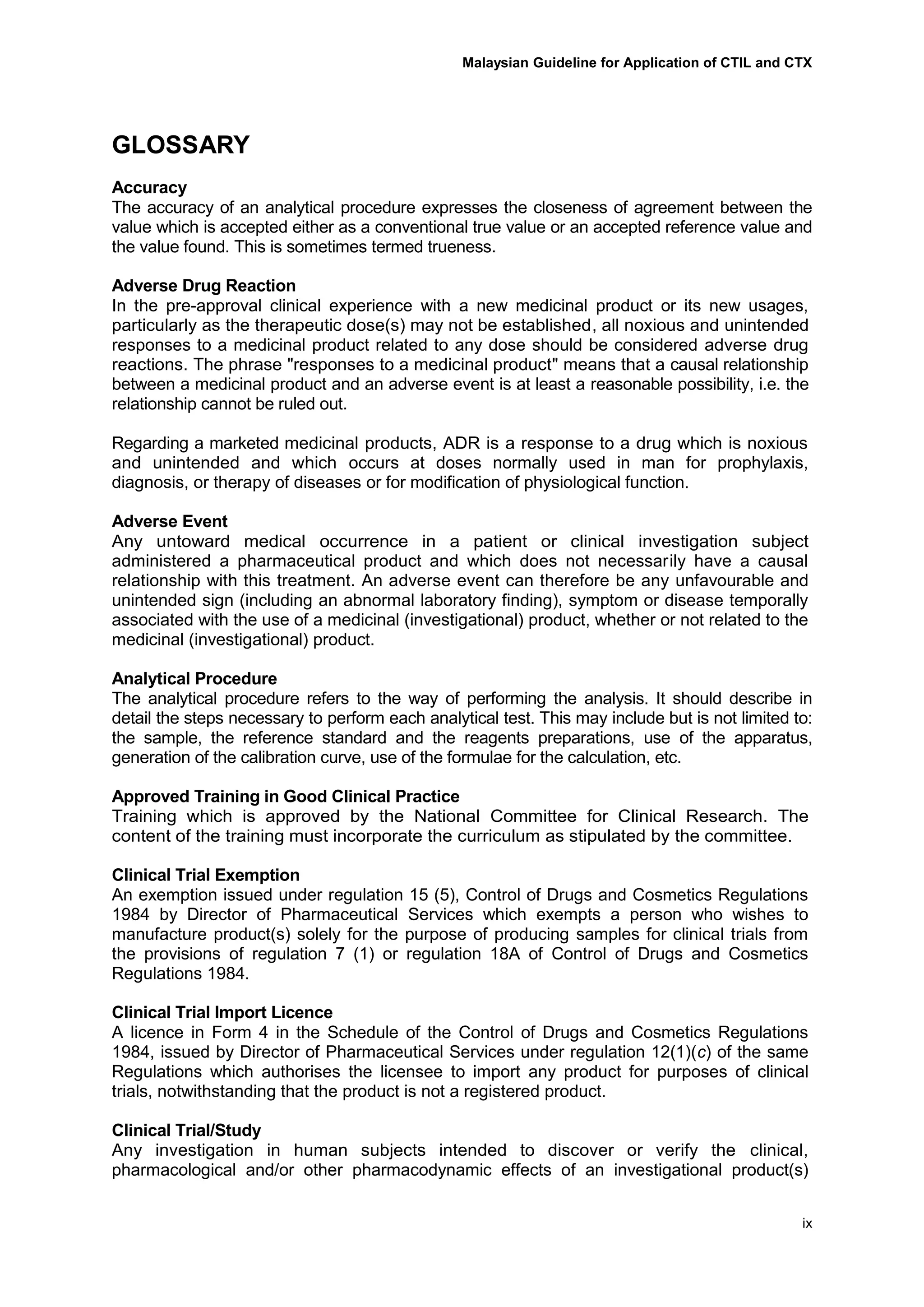 Malaysian Guideline for Application of Clinical Import Licence (CTIL ...