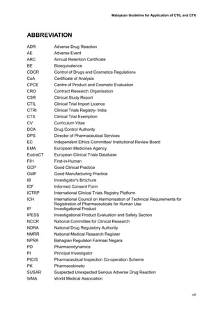 Malaysian Guideline for Application of Clinical Import Licence (CTIL ...