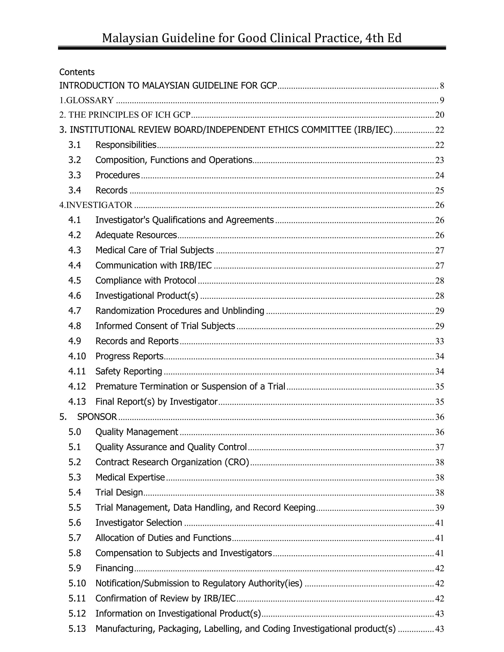 Malaysian Guideline for Good Clinical Practice | PDF