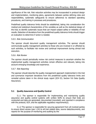 Malaysian Guideline for Good Clinical Practice | PDF