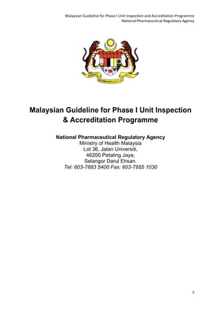 Malaysian Guideline for Phase 1 Unit Inspection & Accreditation ...