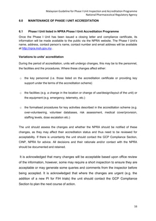 Malaysian Guideline for Phase 1 Unit Inspection & Accreditation ...