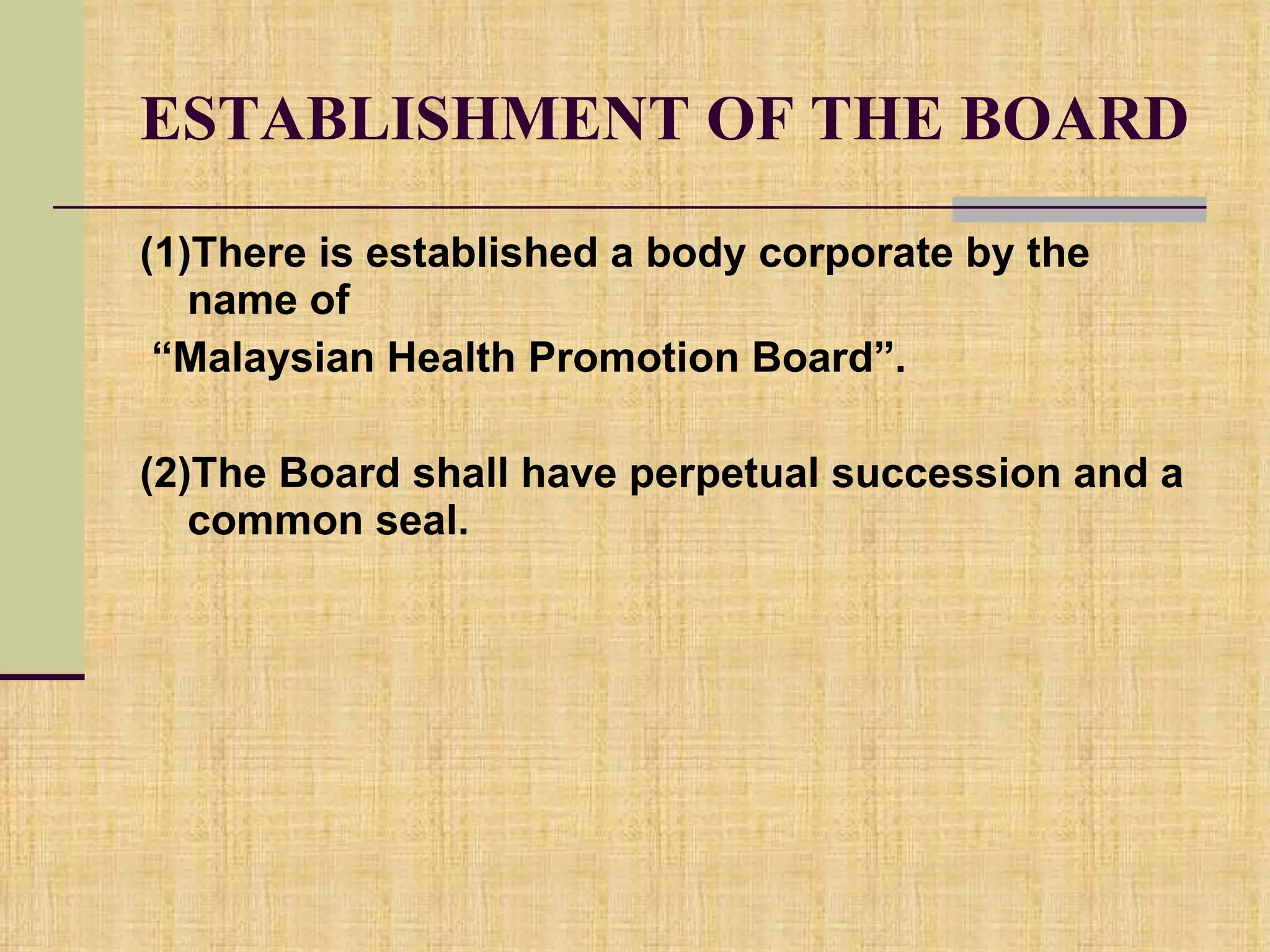 Malaysian Health Promotion Board (Mhpb) Objectives, Functions And ...