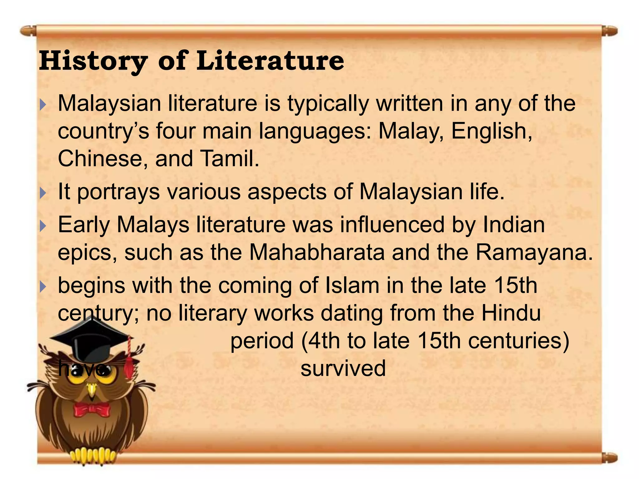 Malaysian Literature | PPTX