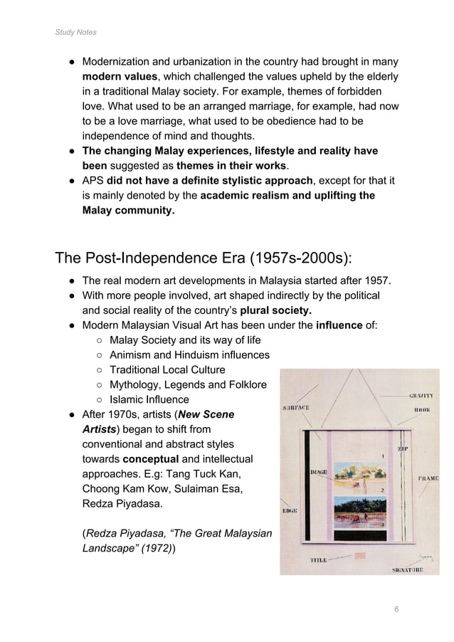 Malaysian Modern Art History - Study Notes | PDF