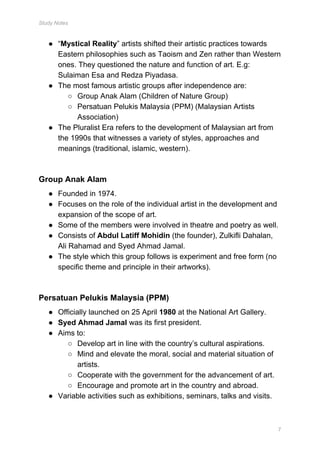 Malaysian Modern Art History - Study Notes | PDF
