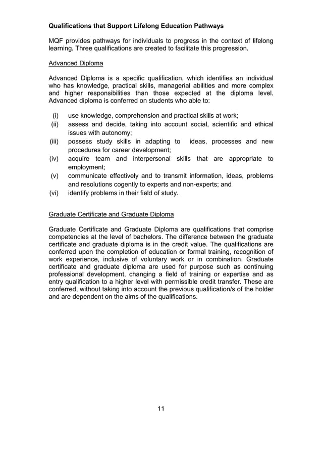 Malaysian Qualifications Framework 2011 Pdf