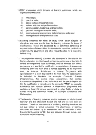 Malaysian qualifications framework 2011 | PDF