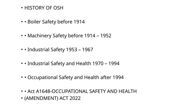 Malaysia OSHA understanding (HIRARC).pptx | Injuries | Diseases and ...